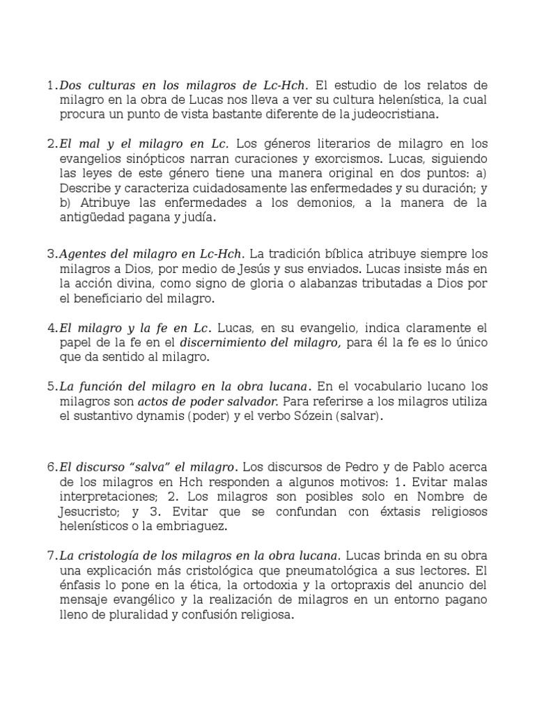 Lucas Hechos | PDF | Evangelio De Lucas | Milagro