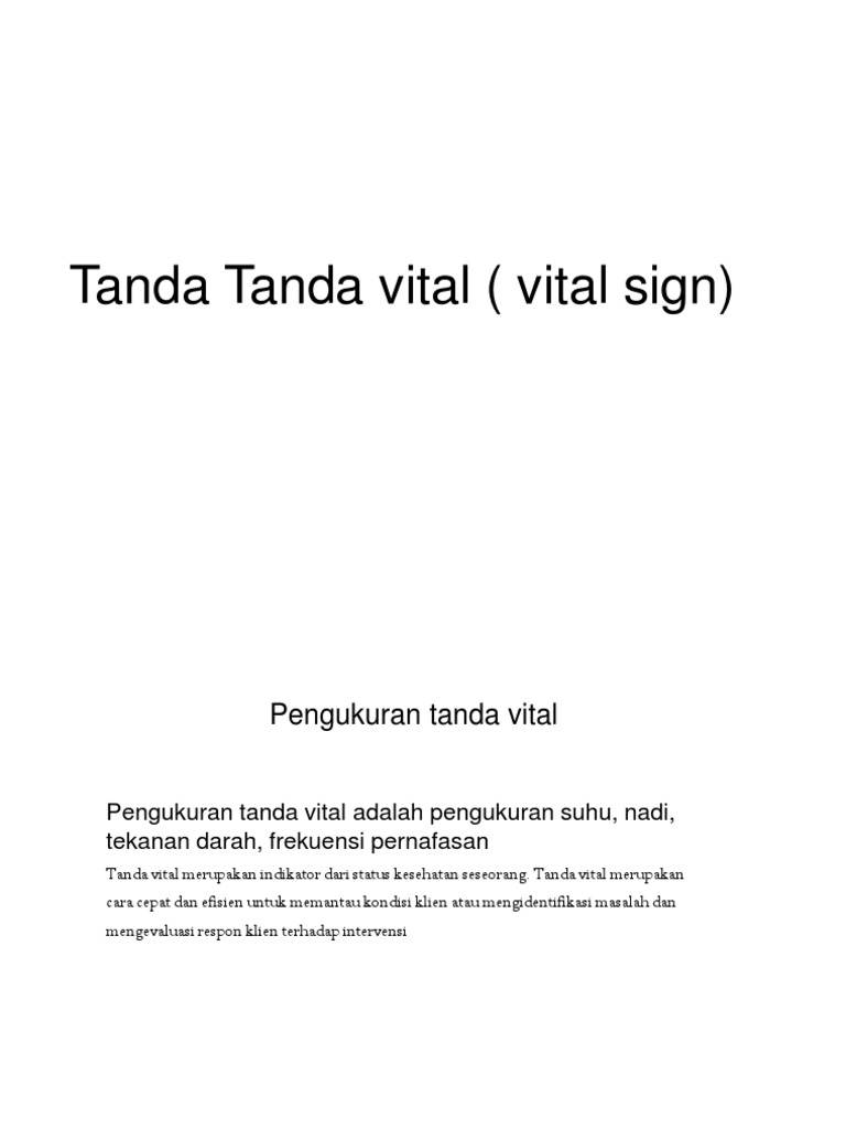 Tanda Tanda Vital (Vital Sign) | PDF