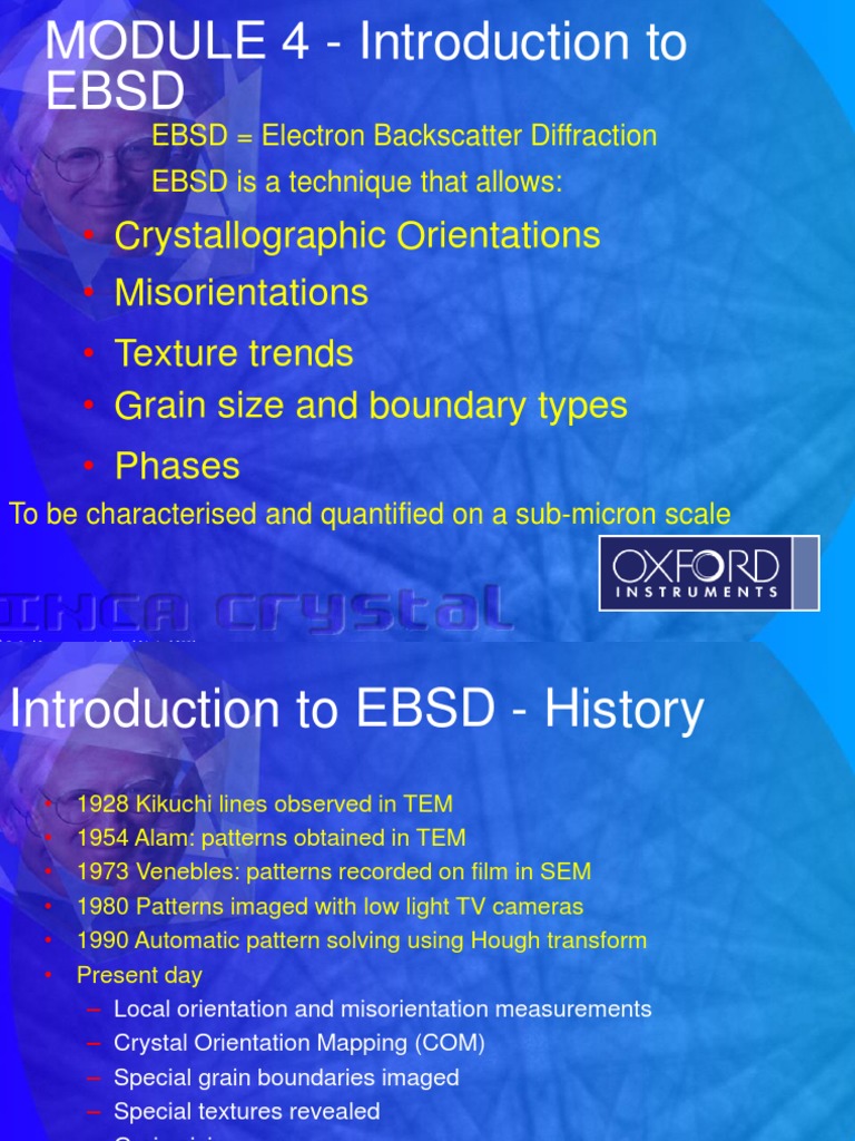 Module 4 - Introduction To EBSD | PDF | Analytical Chemistry | Optics