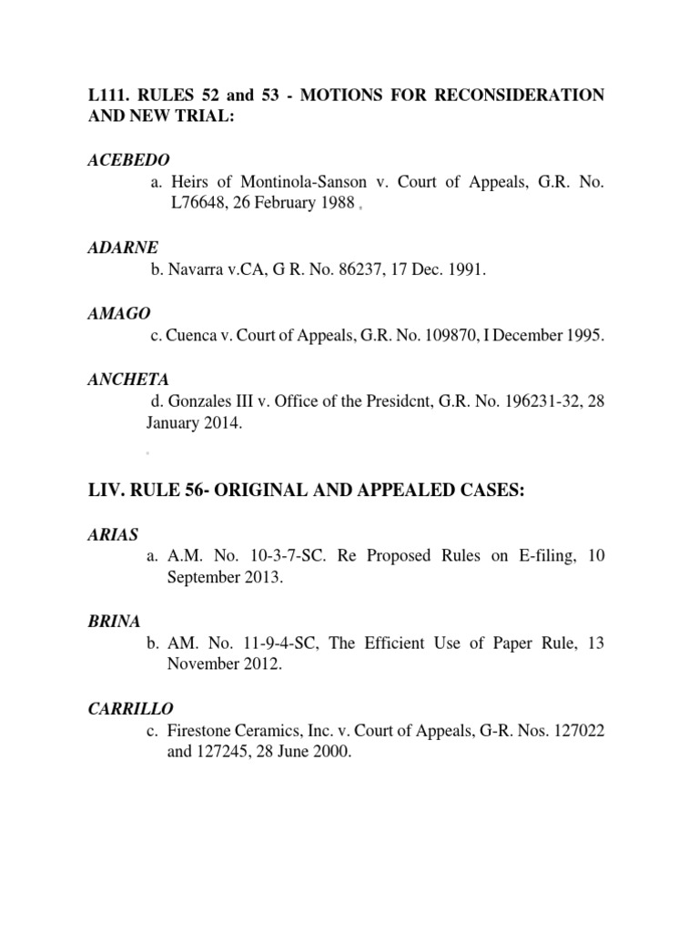 Remedial Law Review Cases | PDF