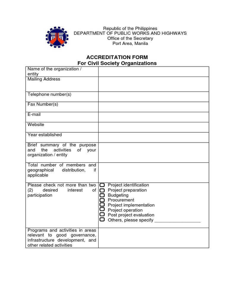 Accreditation C Sos Form | PDF | Business