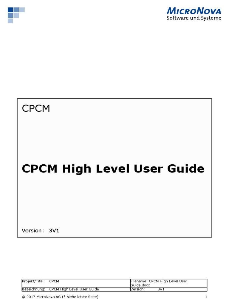 CPCM High Level User Guide - 3V1 | PDF | Databases | Menu (Computing)