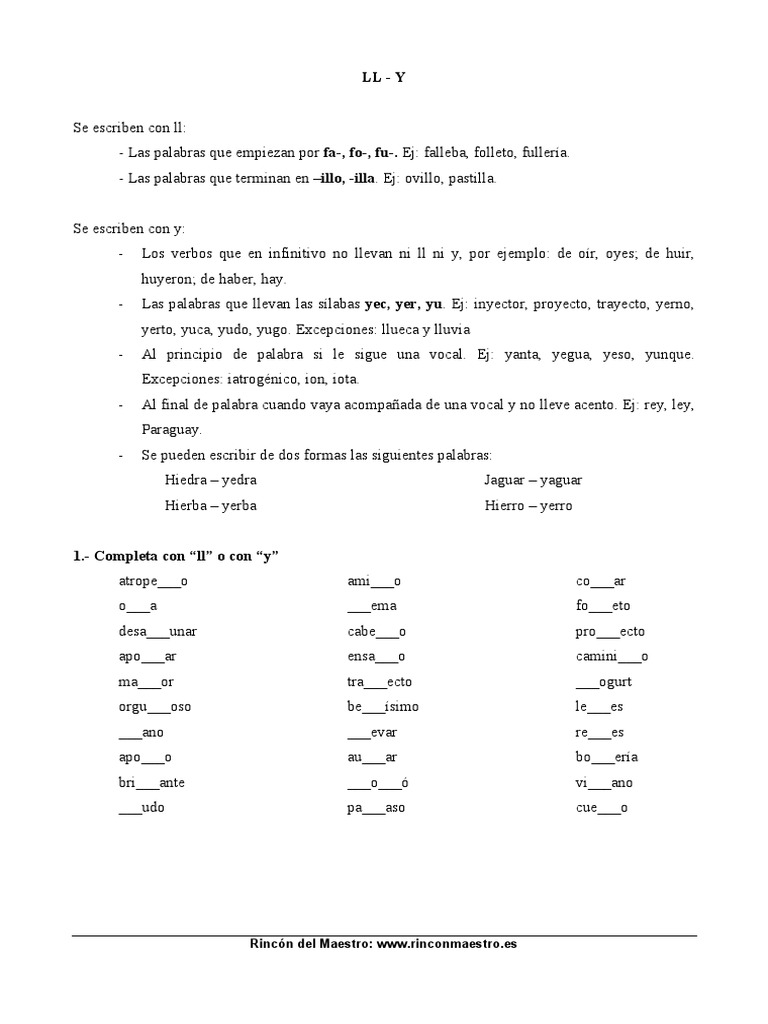 Ortografía LL-Y | PDF | Idiomas | Artes del lenguaje y disciplina