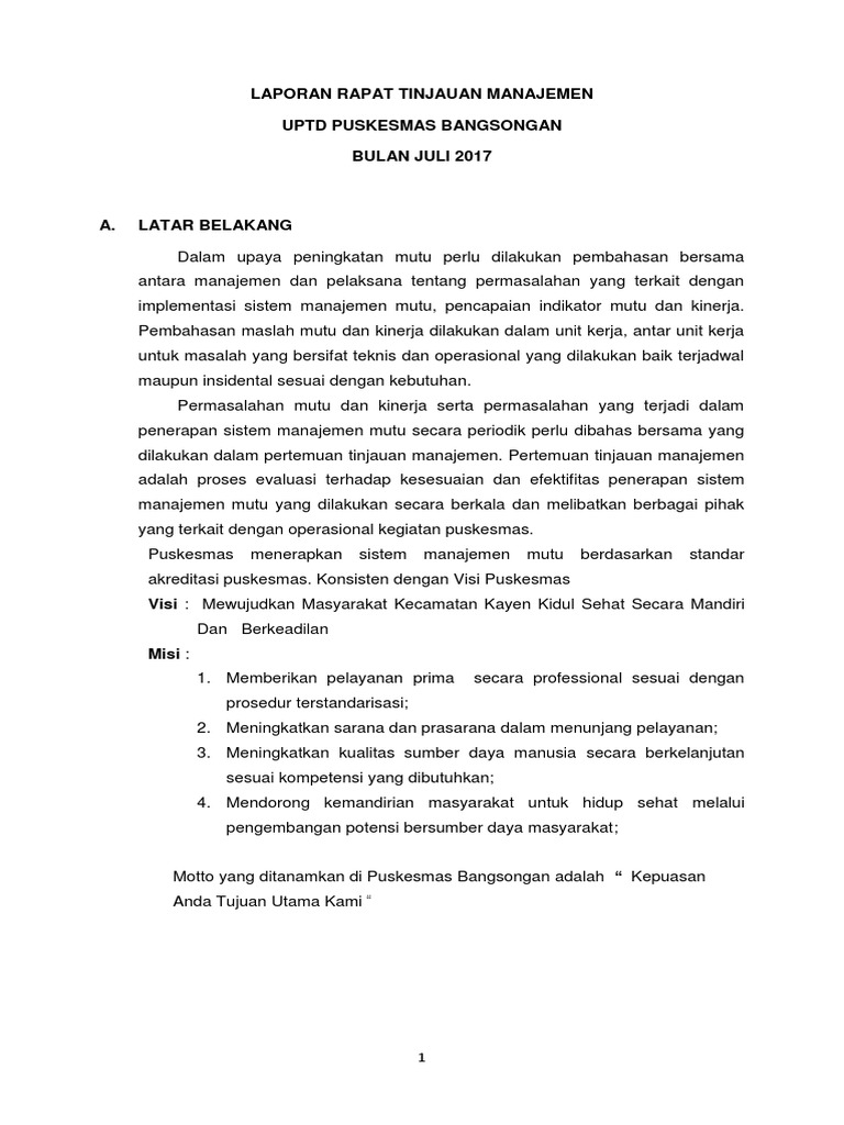 Laporan RTM Juli 2017 | PDF