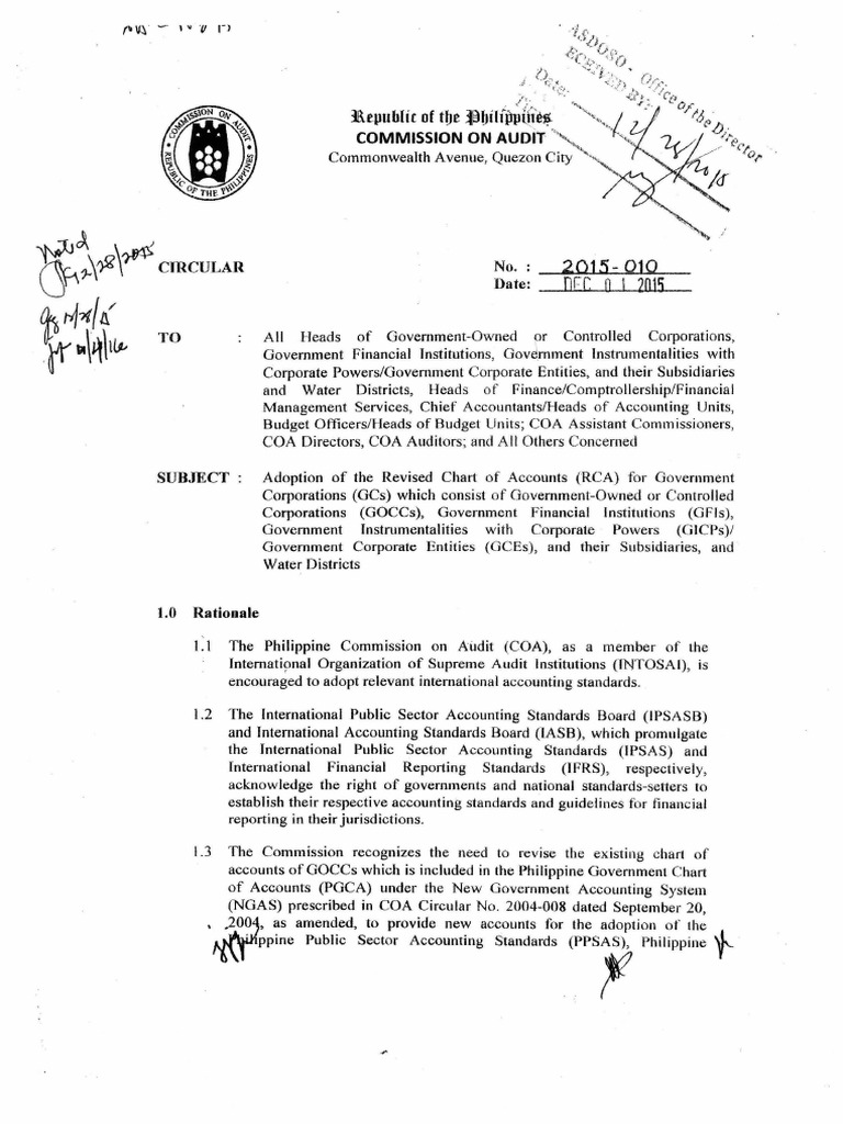 COA - C2015-010 - Revised Chart of Accounts PDF | PDF | International Financial Reporting ...