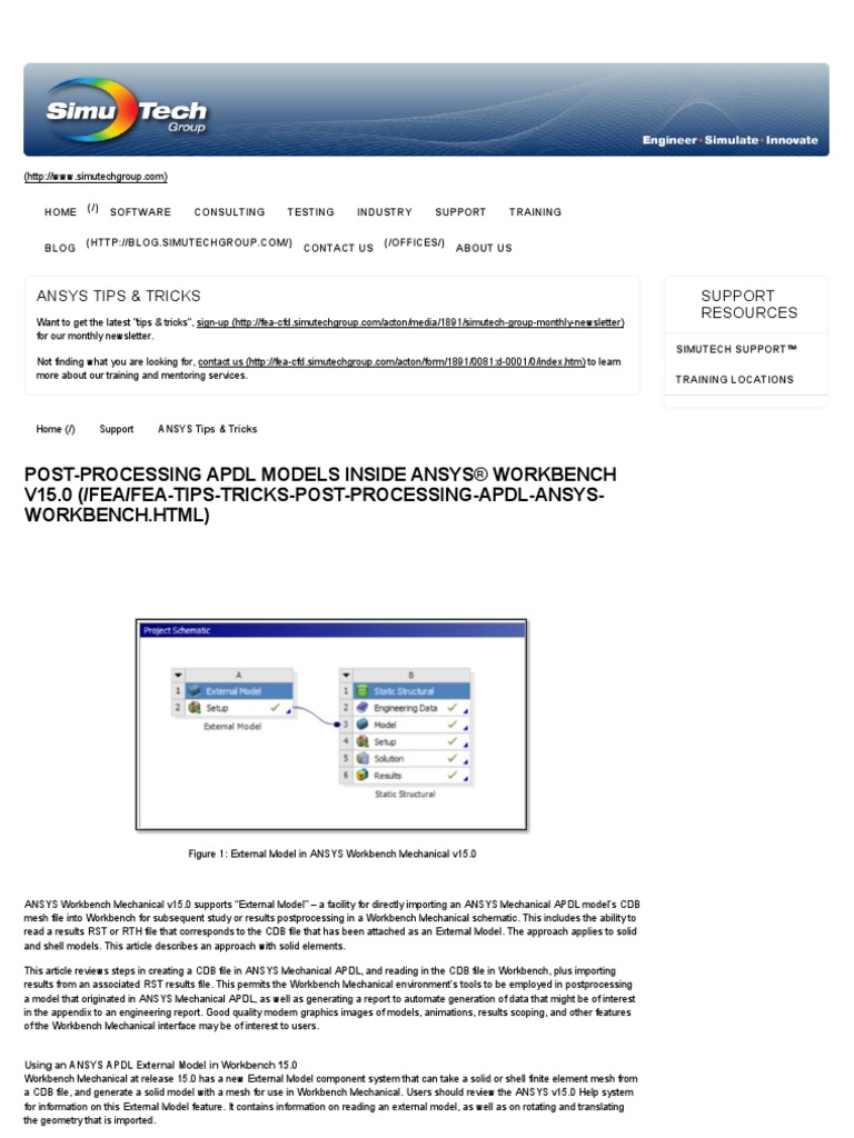 Post-Processing APDL Models Inside ANSYS® Workbench v15 | PDF | Finite Element Method | System