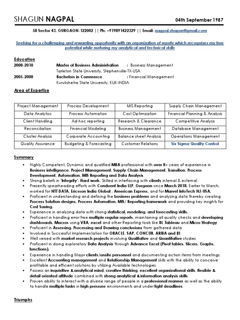 Shagun Nagpal 8+ Detailed Resume | PDF | Business Intelligence | Data Analysis