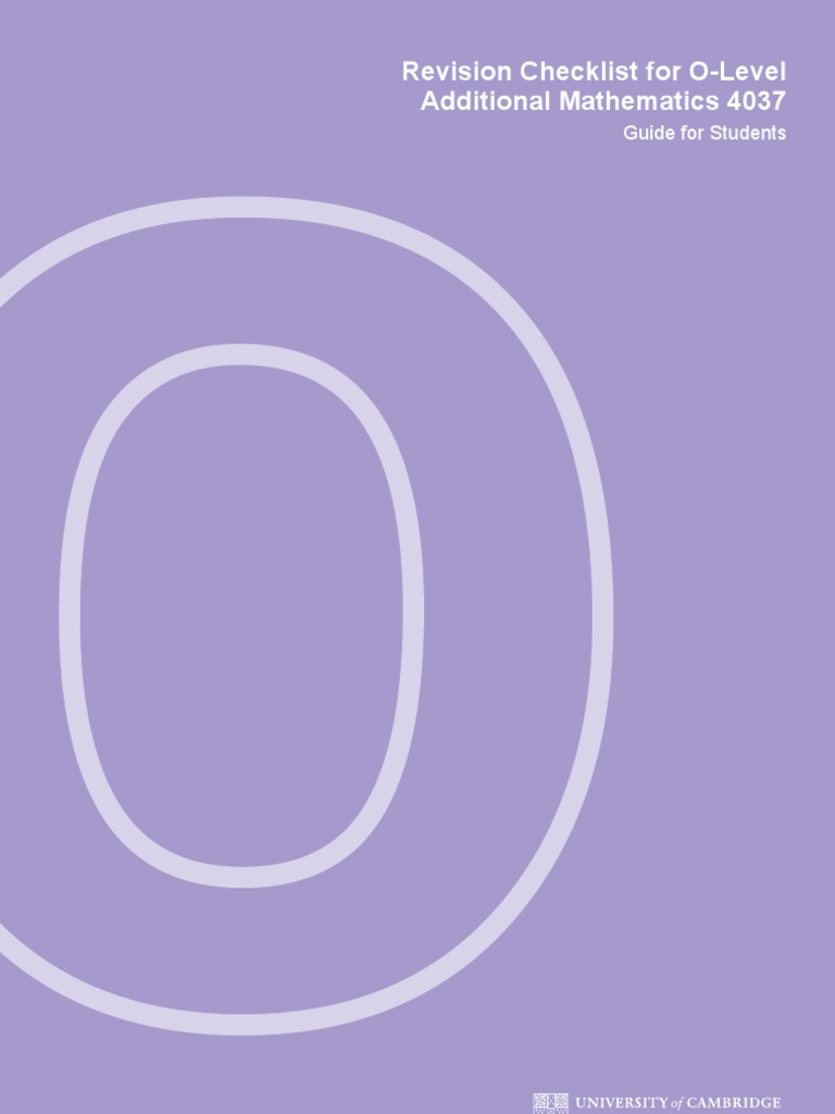 O-Level Additional Maths Revision Guide | PDF | Teaching Methods ...