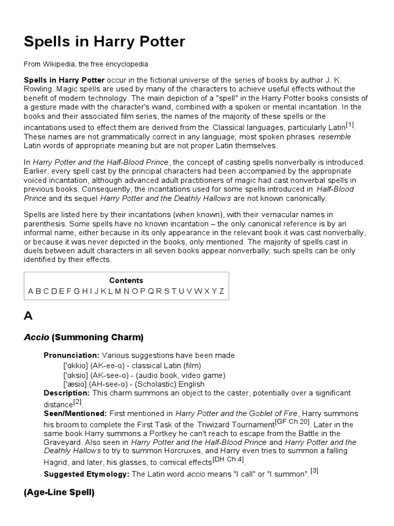 A Wizards Guide To Spells | PDF | Harry Potter
