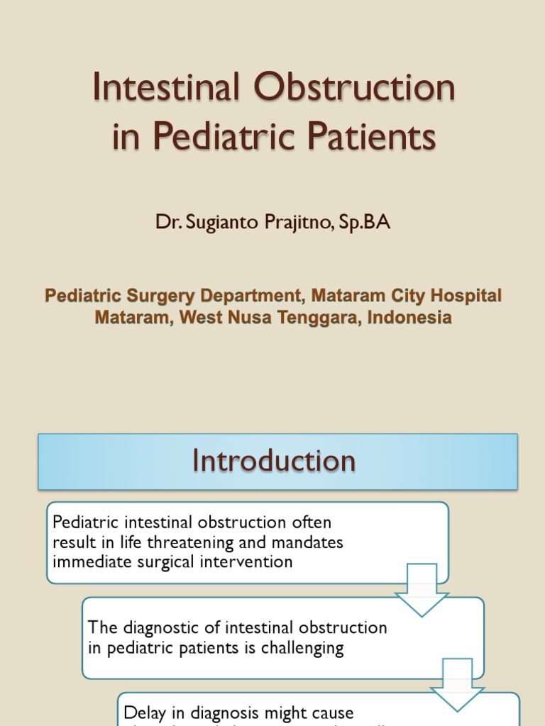 Pediatric Intestinal Obstruction Overview | PDF | Gastrointestinal ...
