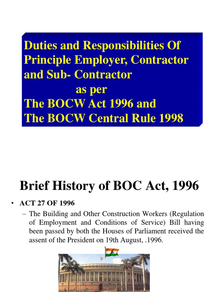 Bocw Act 1948 | PDF | Personal Protective Equipment | Act Of Parliament