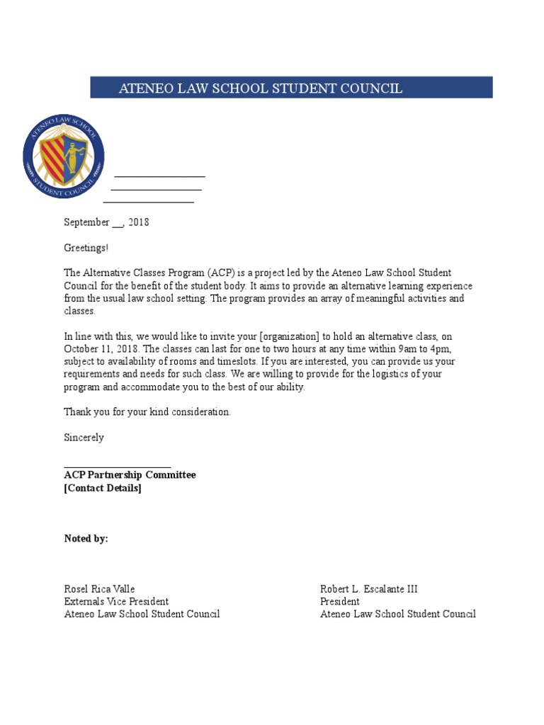 ACP Partnership Letter | PDF