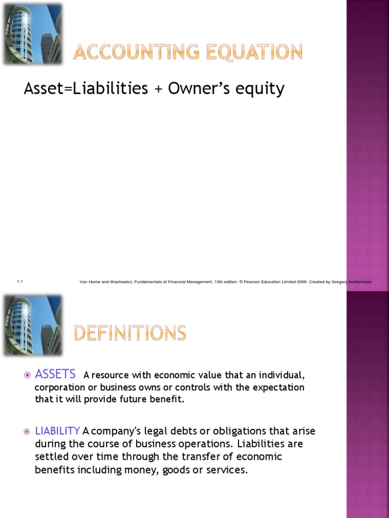 Asset Liabilities + Owner's Equity | PDF | Management Accounting ...