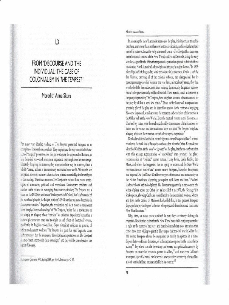 AND IN: Individual: Colonialism | PDF | The Tempest