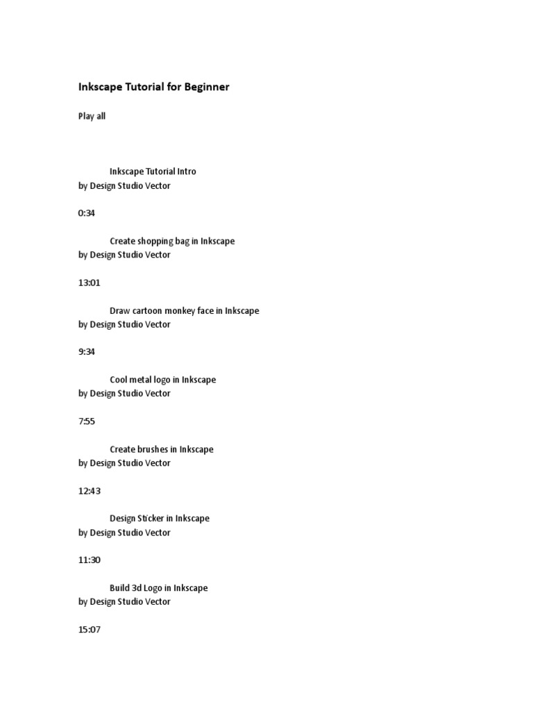 Inkscape Tutorial For Beginner | PDF | Graphic Design | Computer Graphics