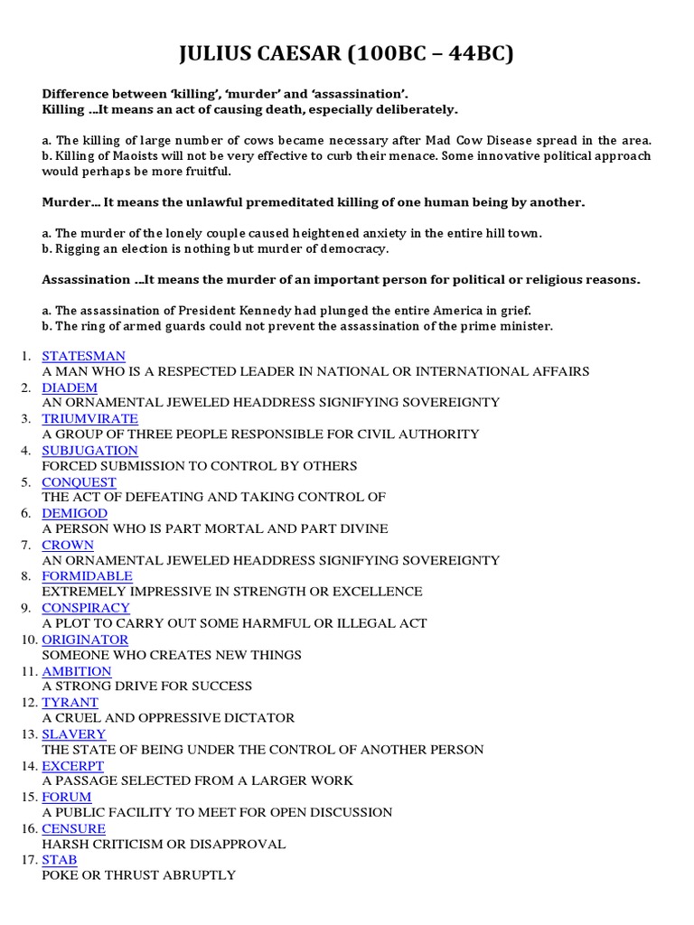 Julius Caesar Play | PDF | Marcus Junius Brutus The Younger | Mark Antony