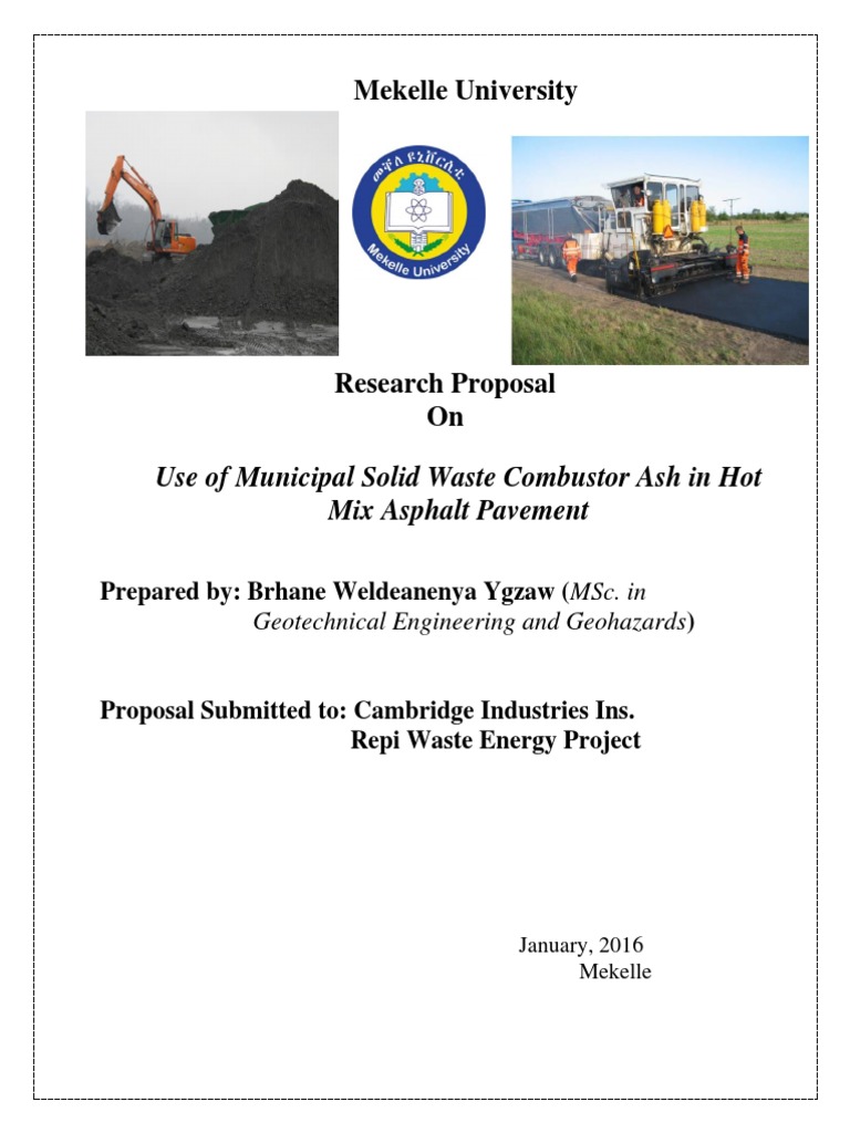 Research Proposal-Final-1 PDF | PDF | Incineration | Municipal Solid Waste