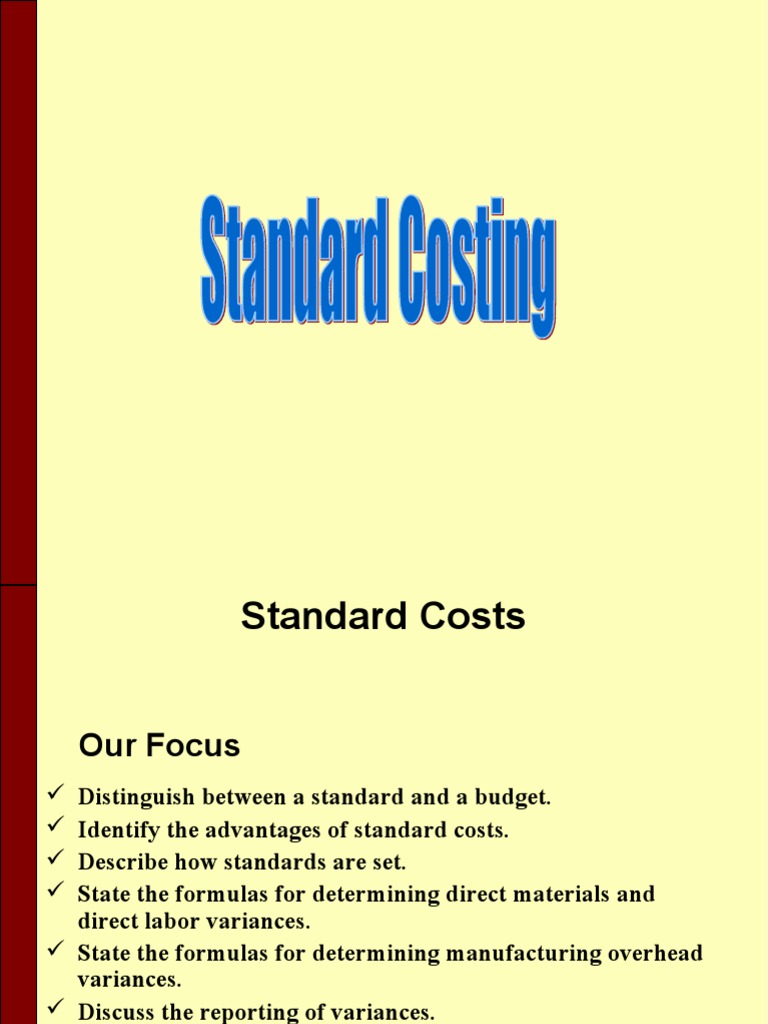 Standard Costing | PDF | Labour Economics | Cost