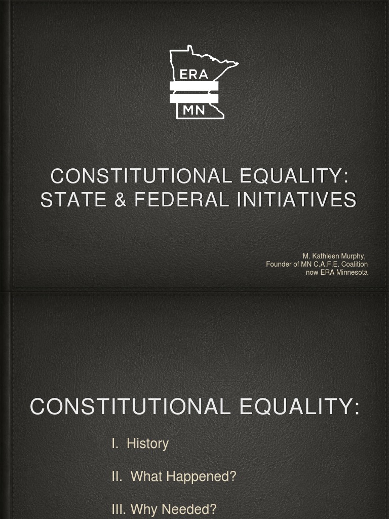 Constitutional Equality: State & Federal Initiatives | PDF | United ...