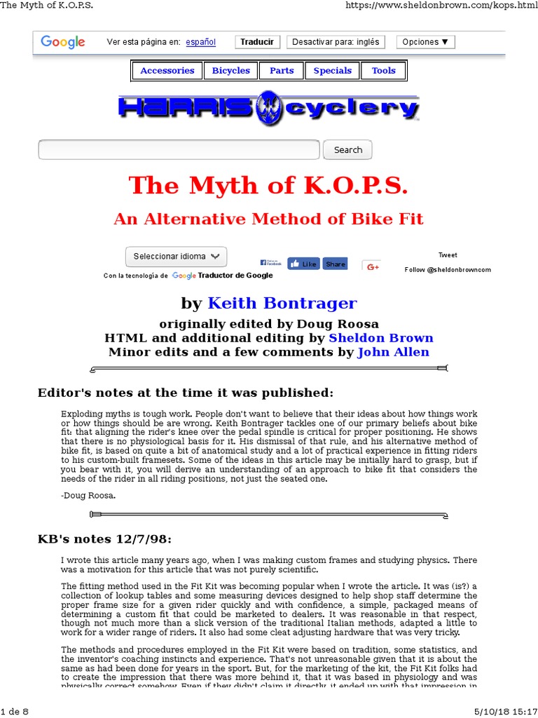The Myth of KOPS Bike Fit | PDF | Saddle | Force