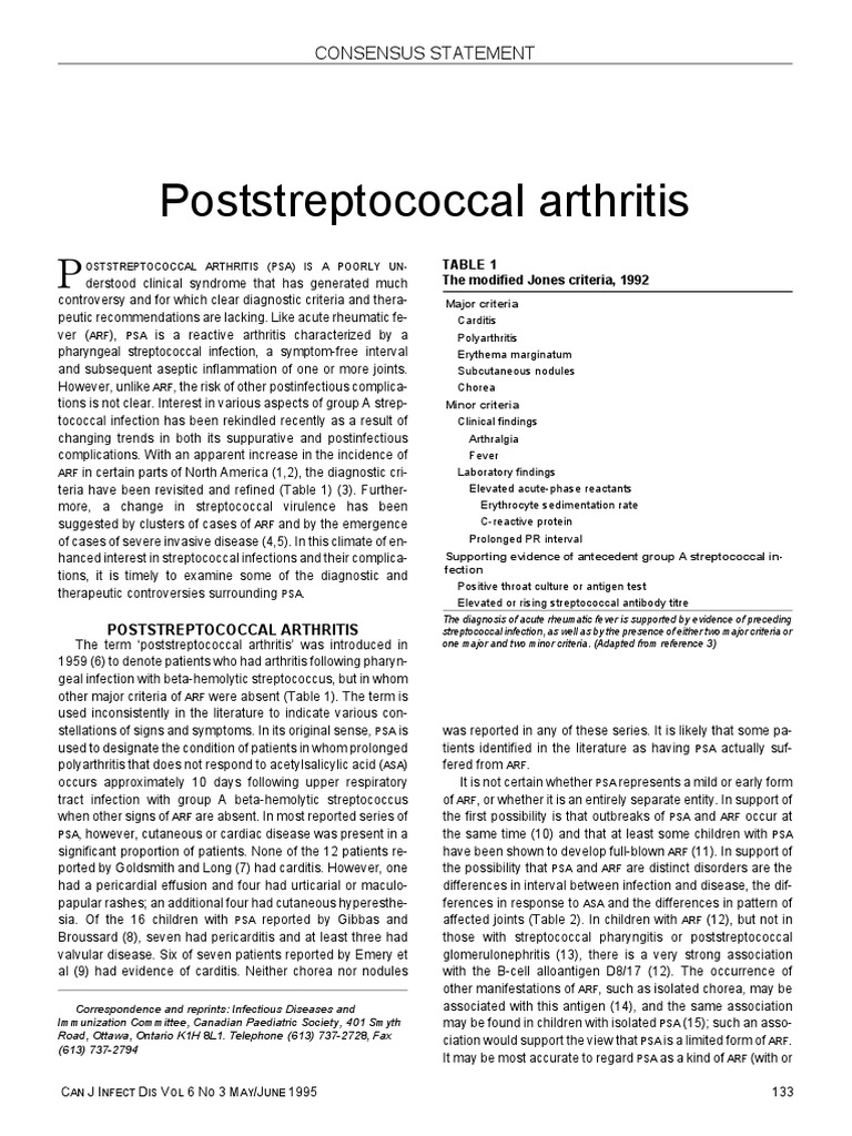 Understanding Poststreptococcal Arthritis | PDF | Immunology | Public ...