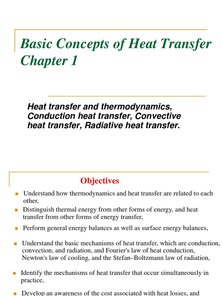 Chapter1 - Basic Concepts | PDF | Heat Transfer | Thermal Conduction