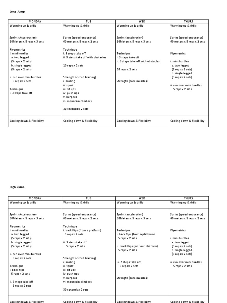 Training Plan | PDF | Recreation | Physical Exercise