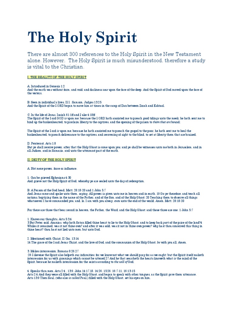 Holy Spirit | PDF | Epistle To The Romans | God The Father