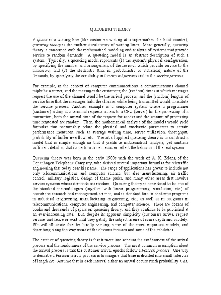 Queueing Theory | PDF | Stochastic Process | Statistical Theory