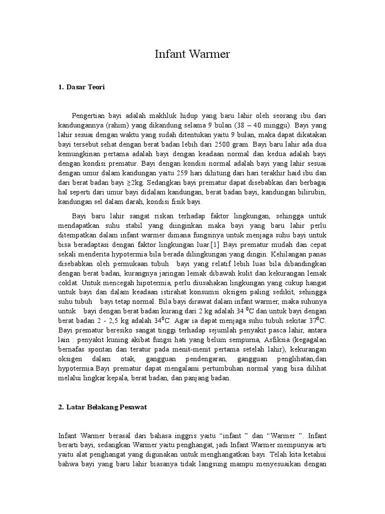 Infant Warmer | PDF
