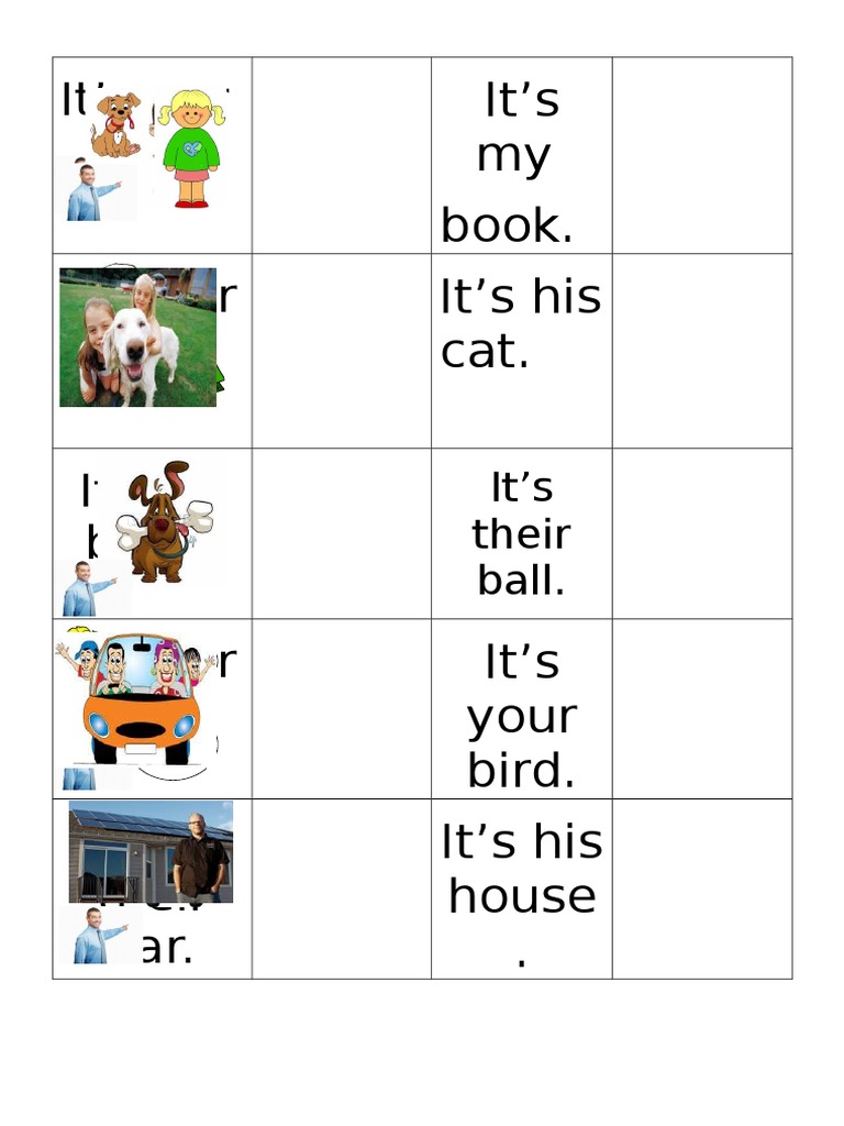 Dominoes Possessive Adjectives | PDF