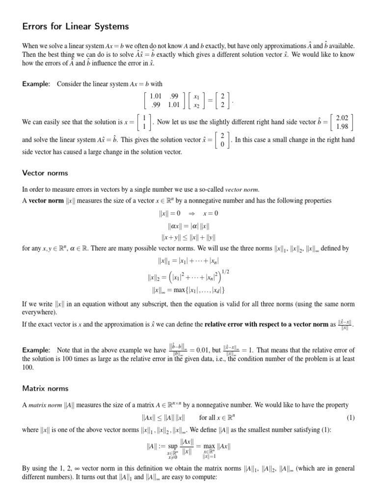 Lin Syster RN | PDF | System Of Linear Equations | Numerical Analysis
