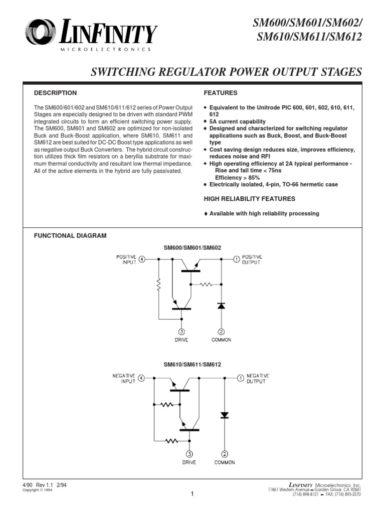 SM600/SM601/SM602/ SM610/SM611/SM612: Features Description | PDF ...