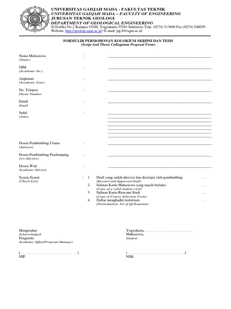 Contoh Permohonan Kolokium | PDF | Seni