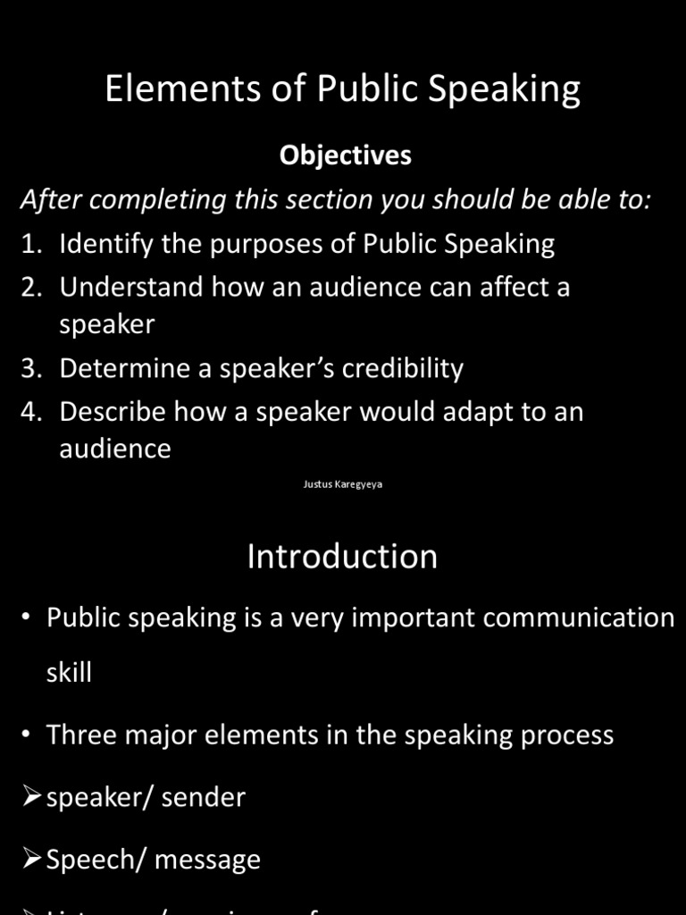 Elements of Public Speaking | PDF | Public Speaking | Epistemology
