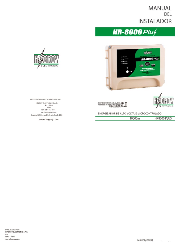 Manual HR 8000 Plus v2 Baja | PDF | Equipo eléctrico | Componentes ...
