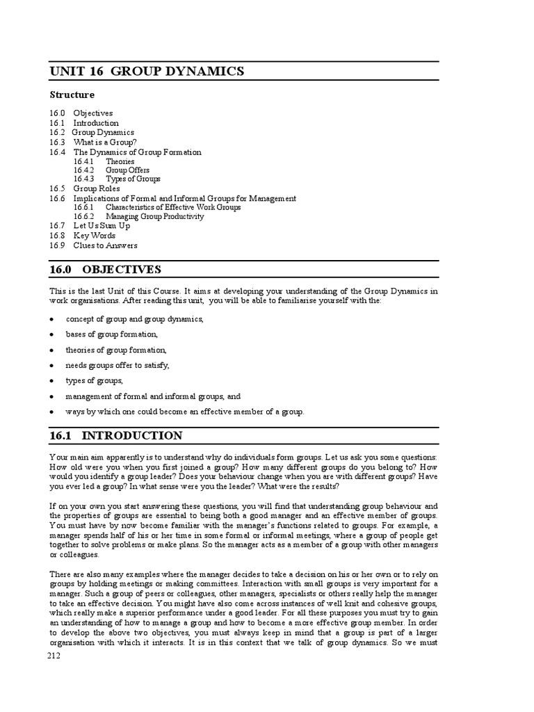 Group Dynamics PDF | PDF | Group Cohesiveness | Leadership