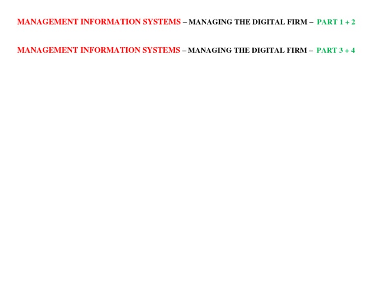Management Information Systems | PDF
