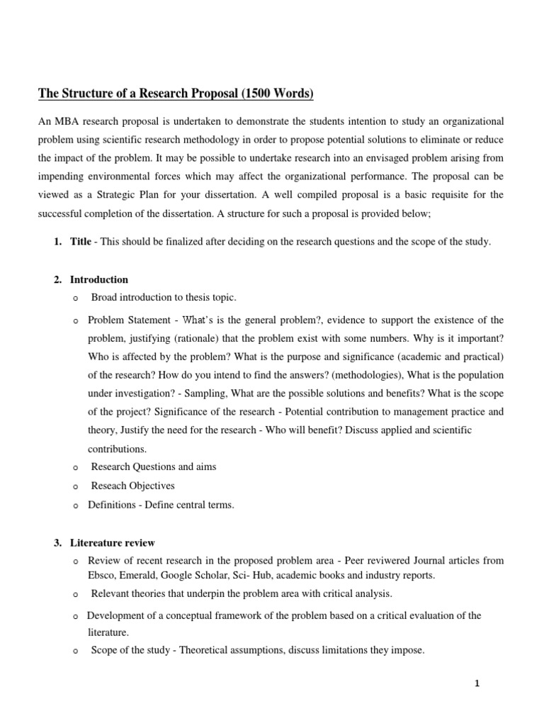 The Research Proposal - Template | PDF | Survey Methodology ...