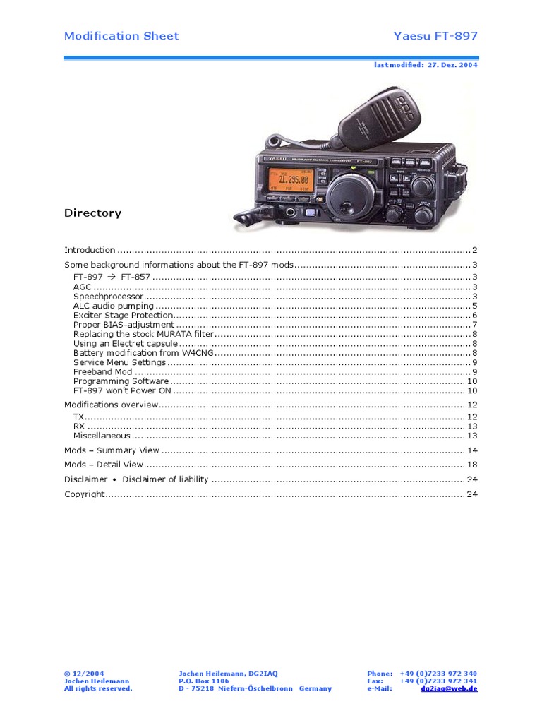 FT 857 897 - Modcollection PDF | PDF | Amplifier | Resistor