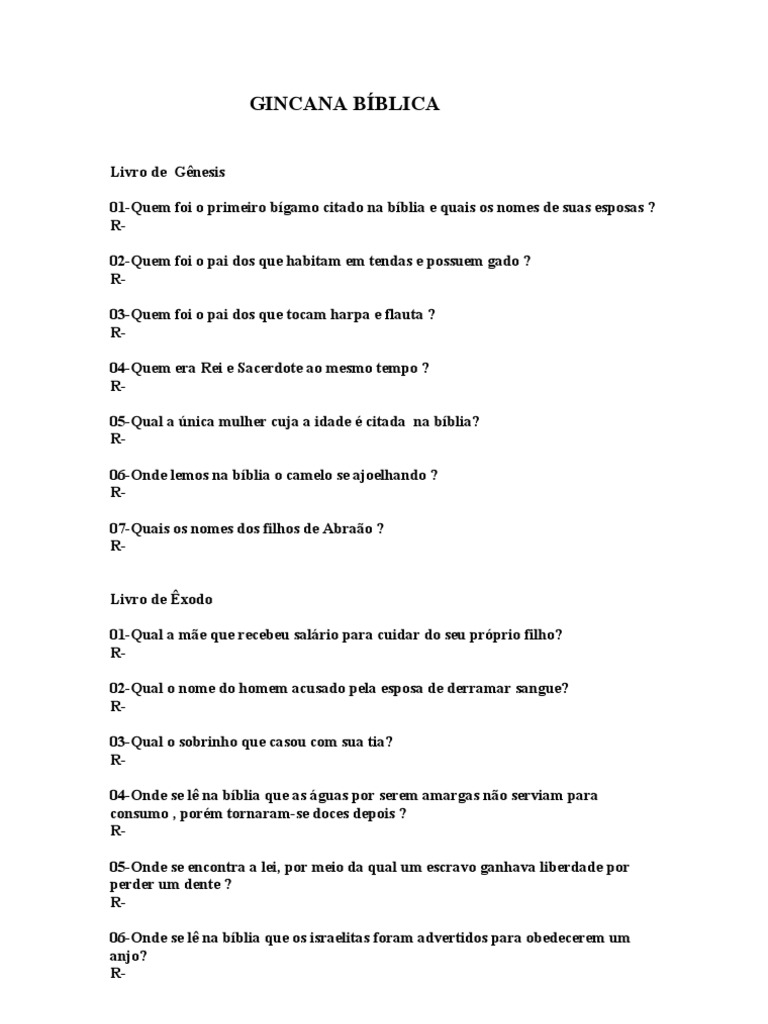 Gincana Bíblica | PDF