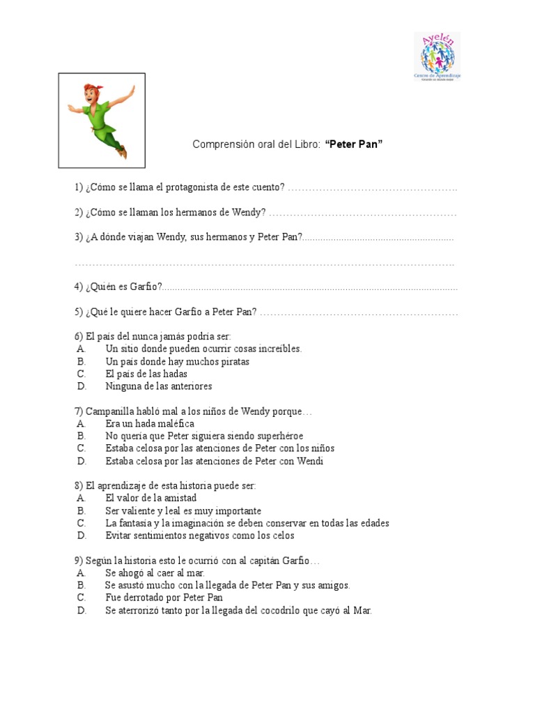 Comprensión Lectora - Peter Pan