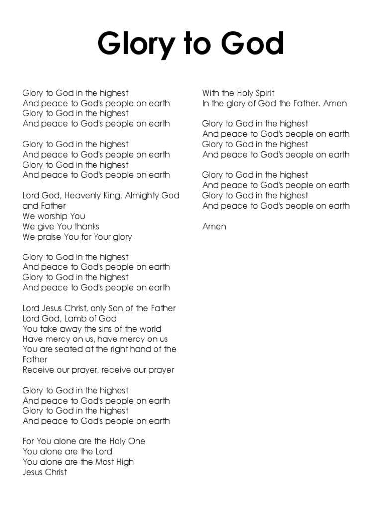 Glory To God | PDF