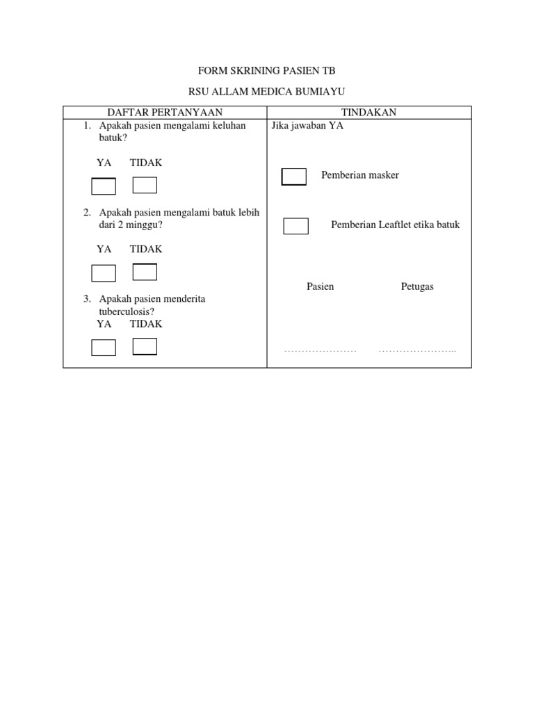 Skrining TB di RSU Allam Medica | PDF