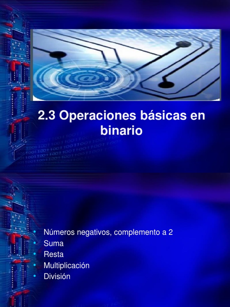 2.3 Operaciones básicas en binario.pptx | Sustracción | Multiplicación