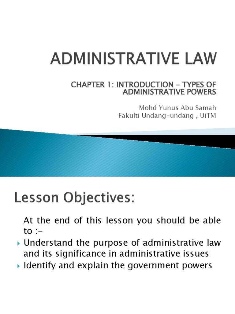 Chapter 1: Introduction - Types of Administrative Powers: Mohd Yunus ...