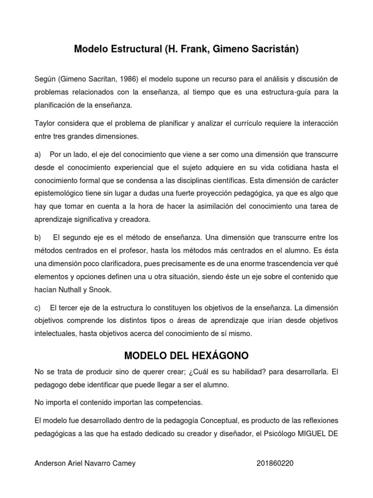 Modelo Hexagonal | PDF | Plan de estudios | Maestros