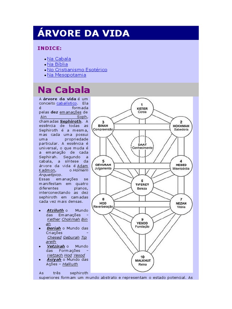 Árvore Da Vida | PDF | Religião e crença | Science