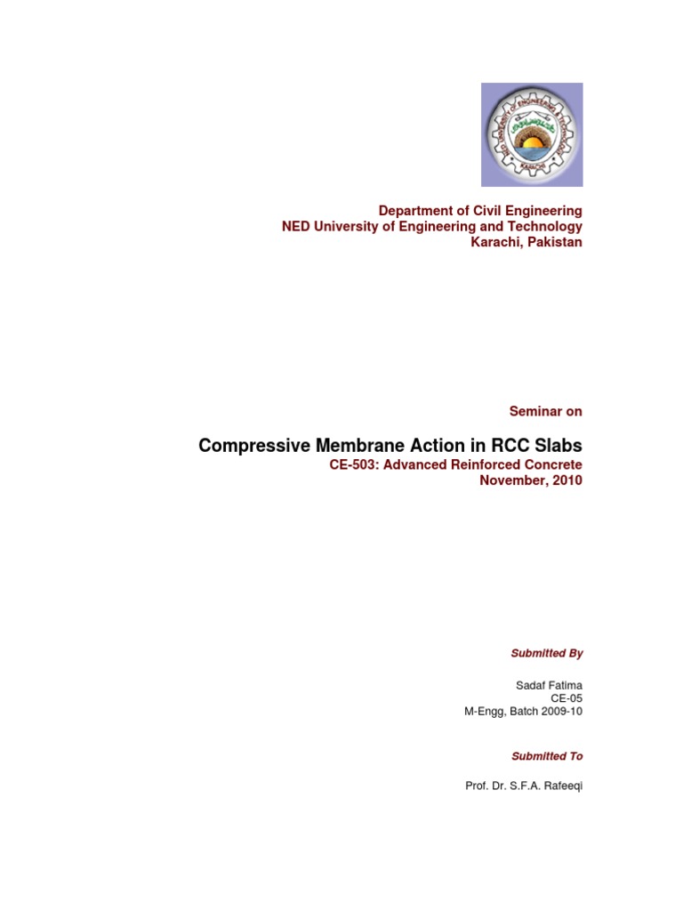 Compressive Membrane Action in RCC Slabs PDF | PDF | Beam (Structure ...