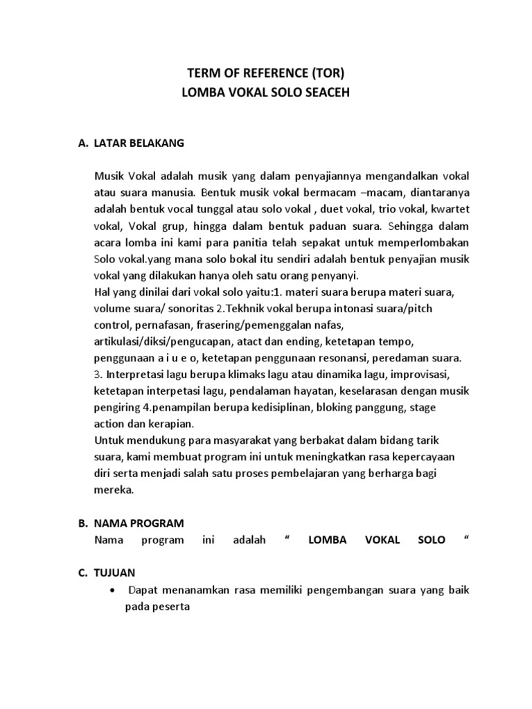 Tor Sketsa Expo BPR (Revisi) | PDF